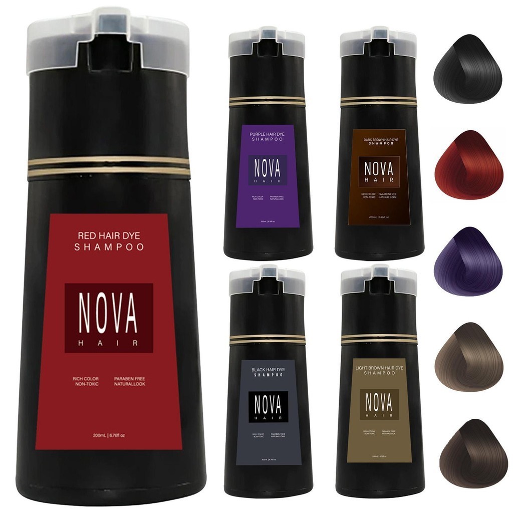 Nova Hair Dye Shampoo Gentle Hair Coloring Shampoo White Hair Shampo ...