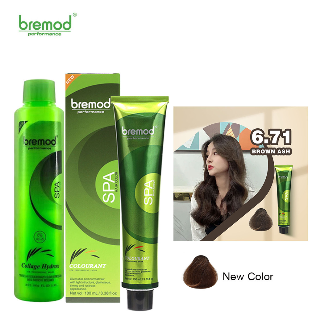 Bremod Premium Brown Ash 6.71 Hair Color and Oxidizing Hair Dye With ...