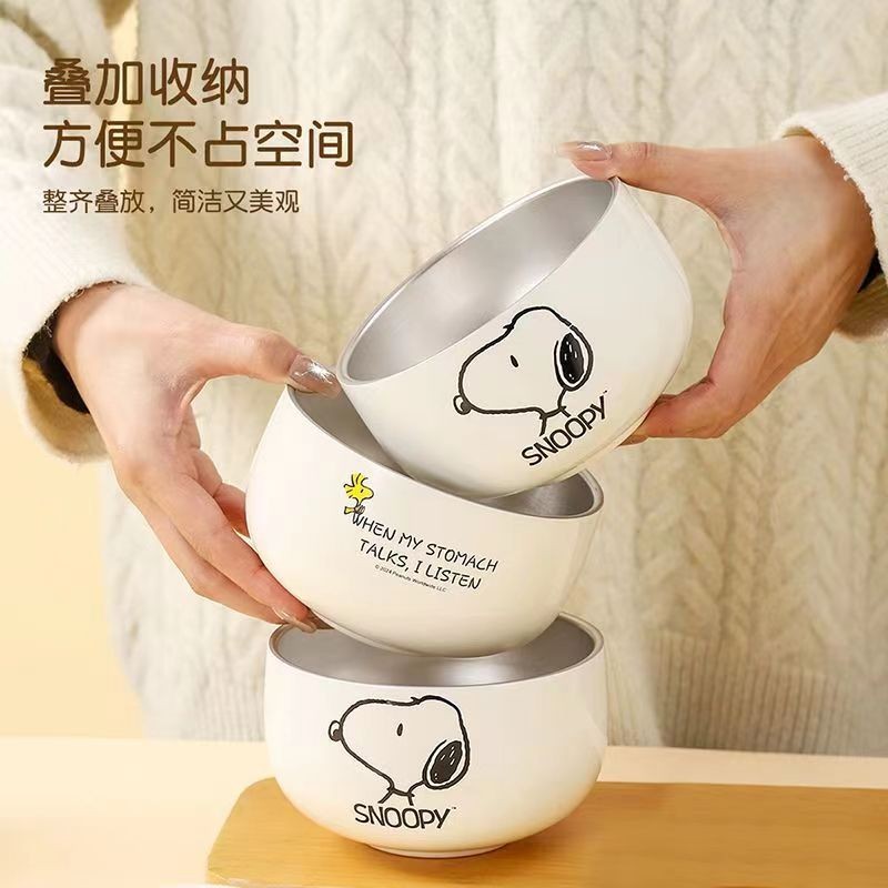 Mq Snoopy Rice Bowl 316 Stainless Steel Household 2024 New Style High ...