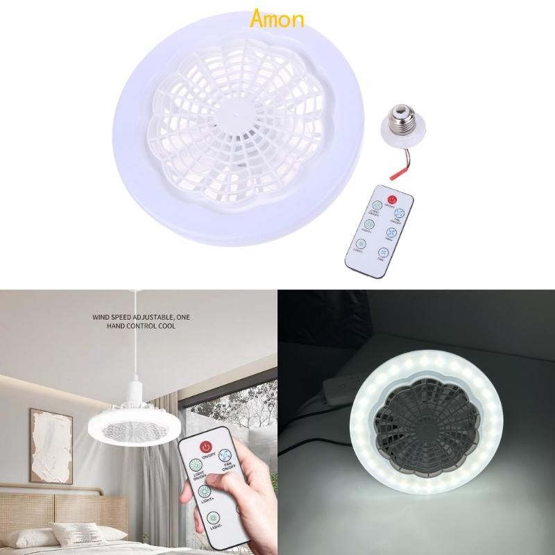 Amon Ceiling Fan Light E27 Lamp Head Cooler Fan with Remote Control ...