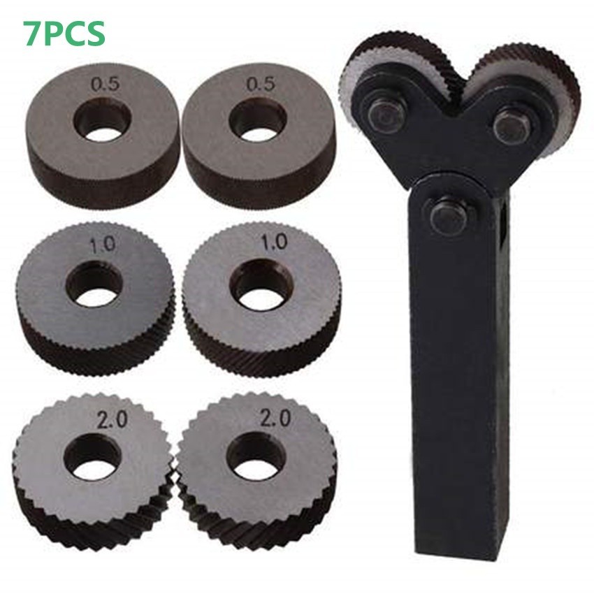Dual Wheel Knurling Tool Kit 7pcs Wheel Linear Pitch Knurl Set Steel ...