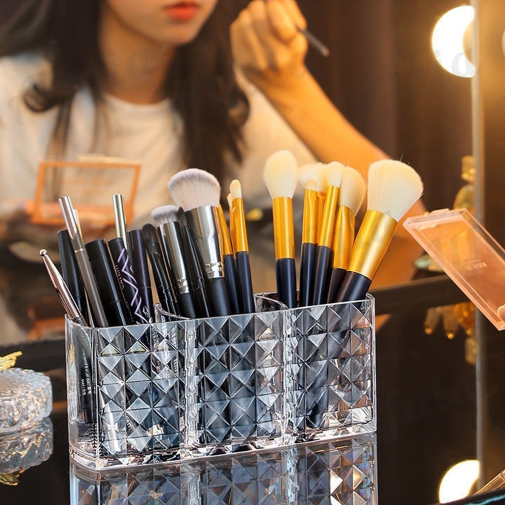 Alfaia Makeup Brush Storage Bucket Transparent Acrylic Brush Box Pencil ...