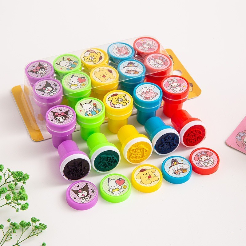 10pcs Sanrio Reward Stamp Set Kid Cartoon Melody Kuromi Cinnamoroll ...