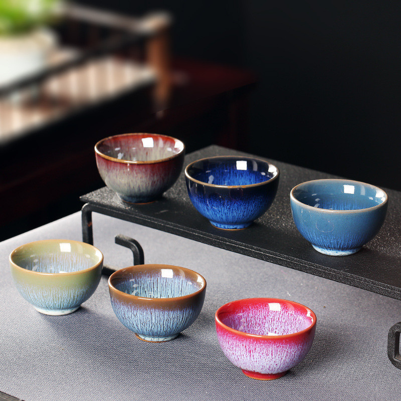 Kiln-turned Kung Fu Tea Cup Ceramic Jianzhan Tea Cup Gift Single Cup Brushed Master Cup Tea Bowl ...