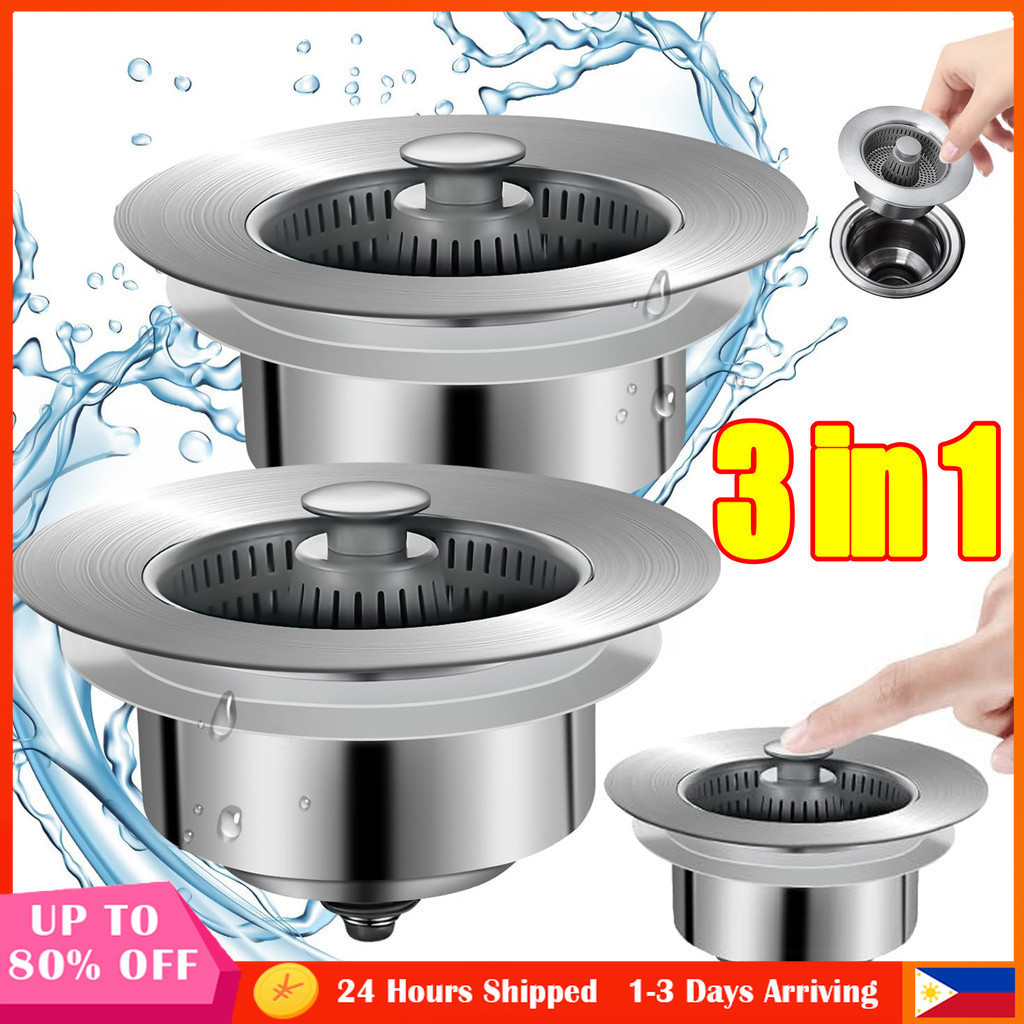 Sink Pop Up Waste Strainer - Kitchen Anti-clogging Plug - Water Sink ...