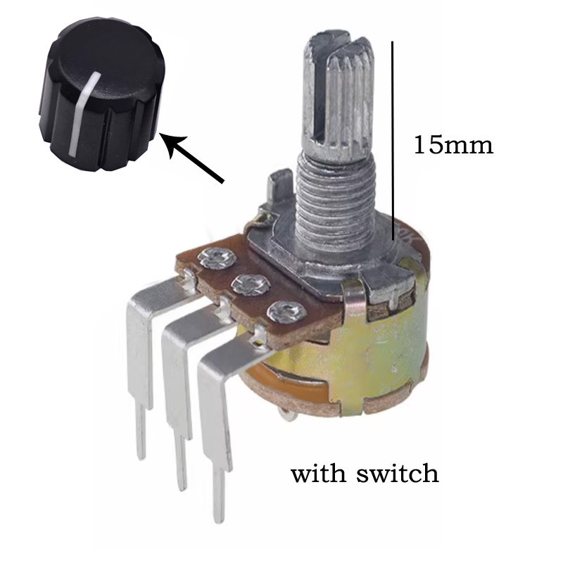 1set Single Potentiometer WH148 with switch 15mm B5K B10K B50K B100K ...