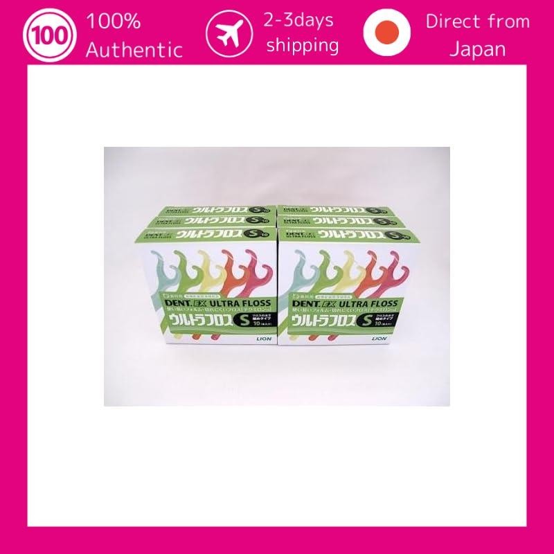 LION Dent EX Ultra Floss S, High Performance, User-Friendly, and Durable, 1 box of 10 pieces x 6 ...