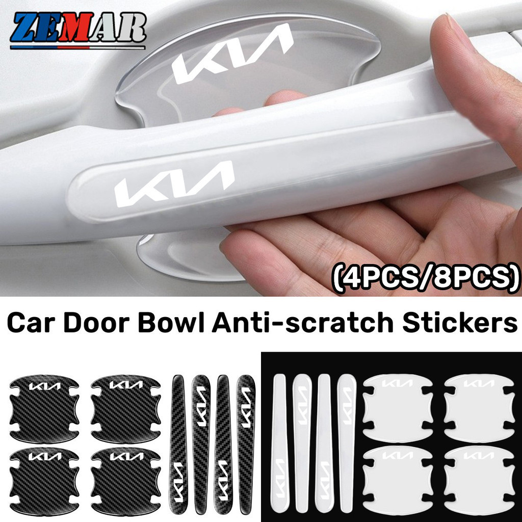 4/8Pcs KIA Transparent Car Door Bowl Sticker Anti Scratch Sticker Car ...