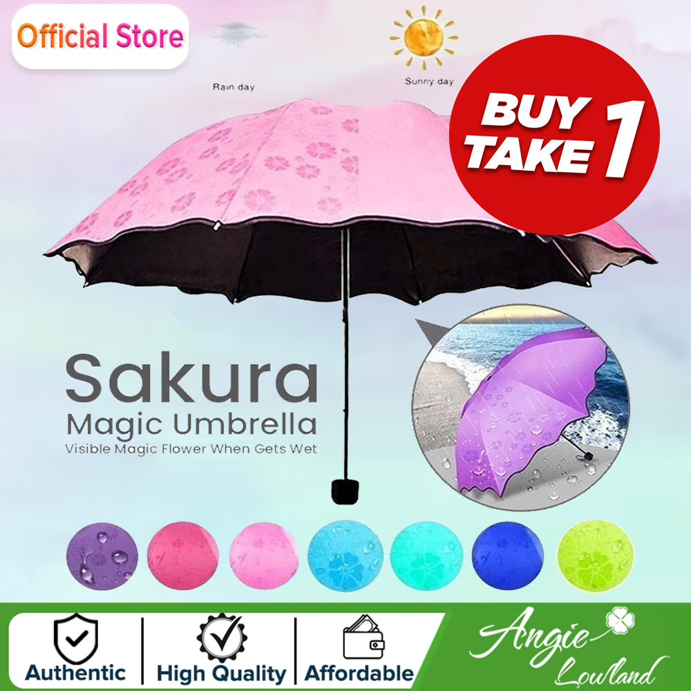 Angie Lowland Tag-ulan Buy 1 Take 1 Foldable Umbrella Rain and UV Sun ...