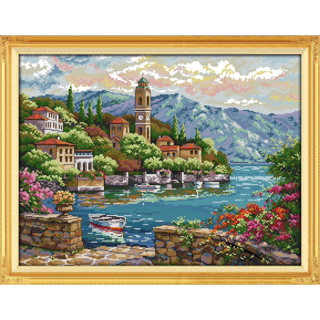 Joy Sunday Stamped Cross Stitch Ktis DMC Threads Chinese CroStitch Set ...
