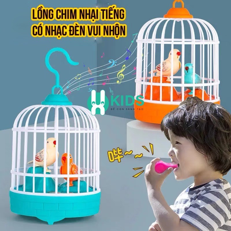 Singing bird cage toy can imitate voices, touch clapping sounds and has ...
