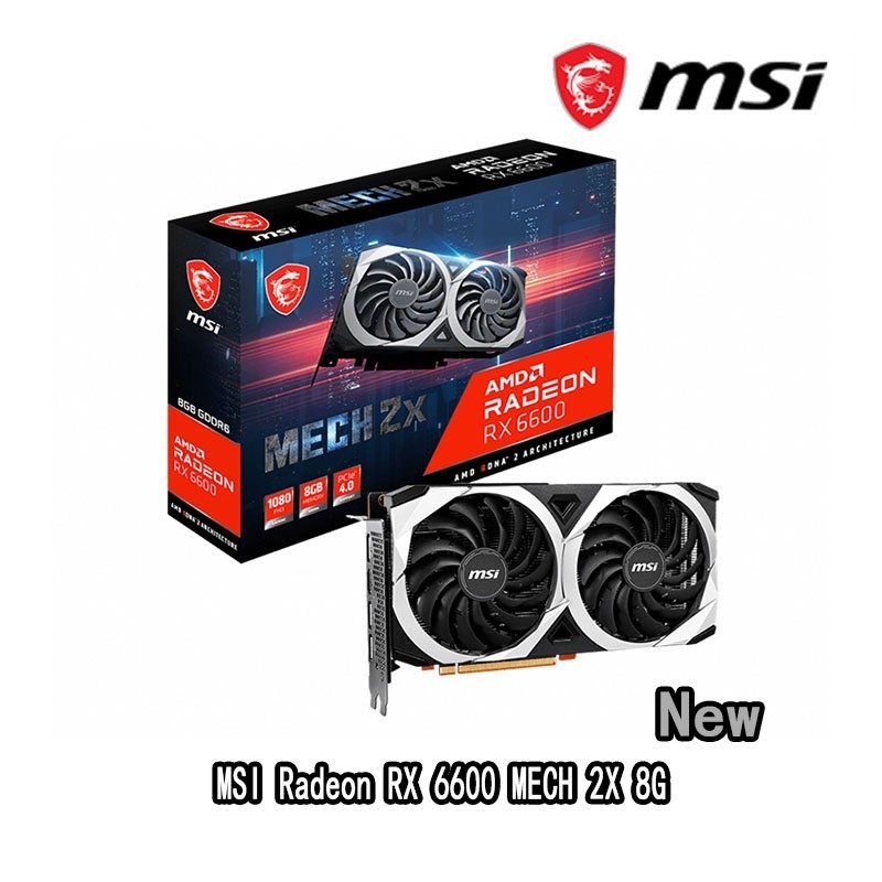 RQ+☼♣ Msi Radeon Rx 6600 Mech 2x 8g New Gddr6 128-bit 7nm Rx6600 Video ...