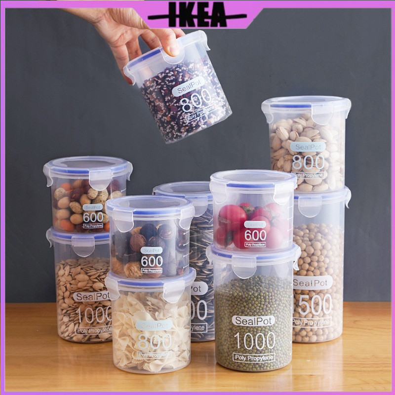 Food Storage Organizer Airtight Container with Cover Keep Fresh Clear ...