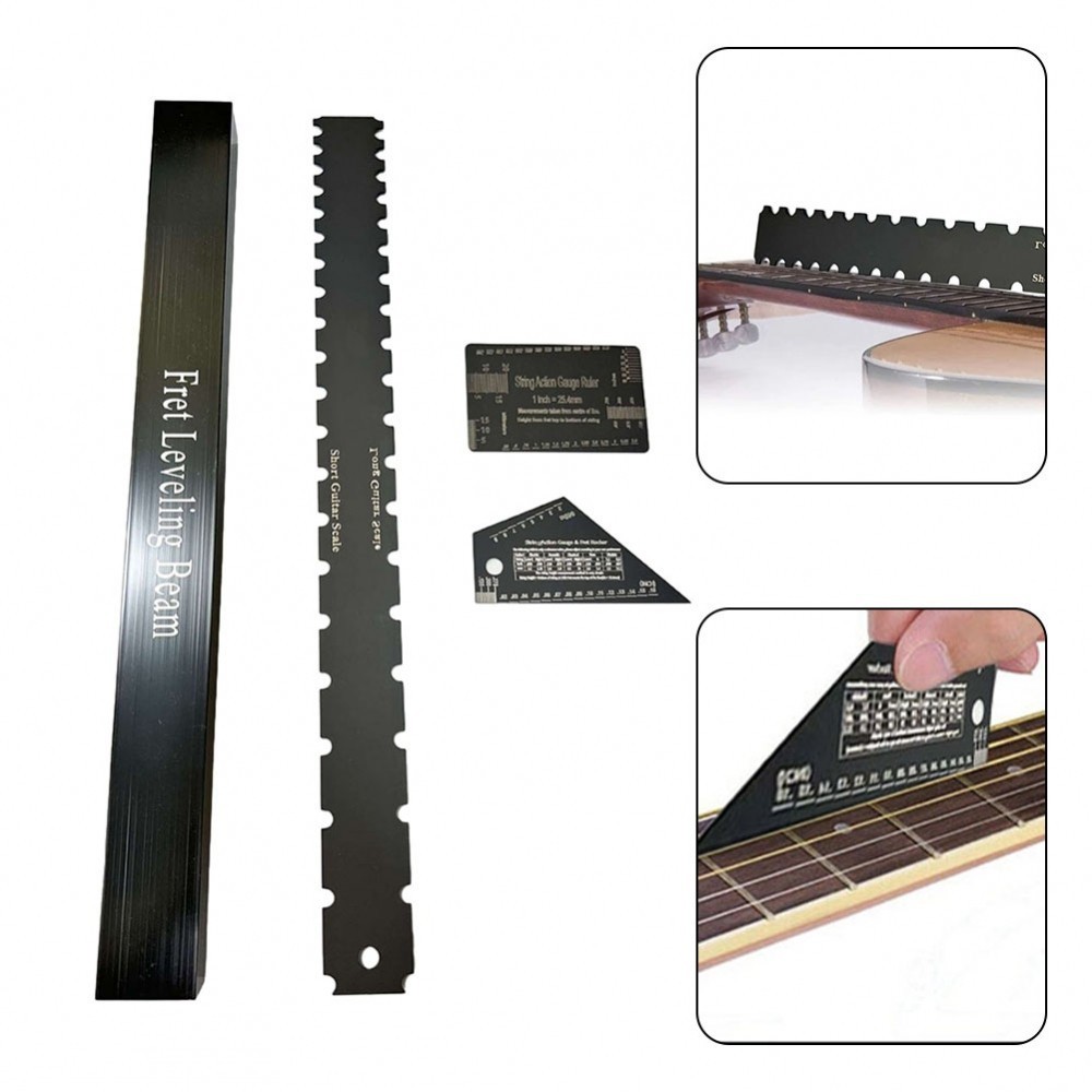 Guitar Neck Straight Edge Set with Fret Leveling Beam Complete Luthier ...