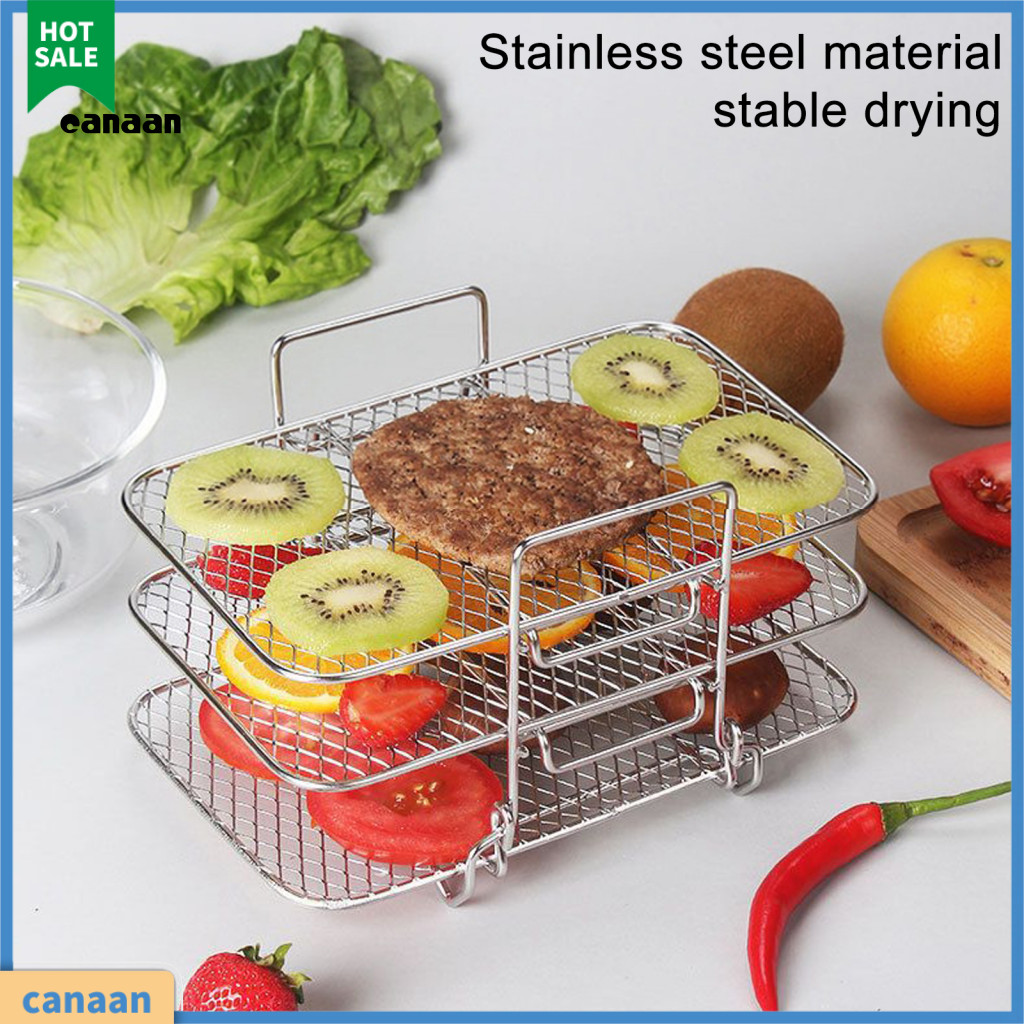 canaan| Dehydrating Rack for Air Fryer 3-layer Stainless Steel Grilling ...