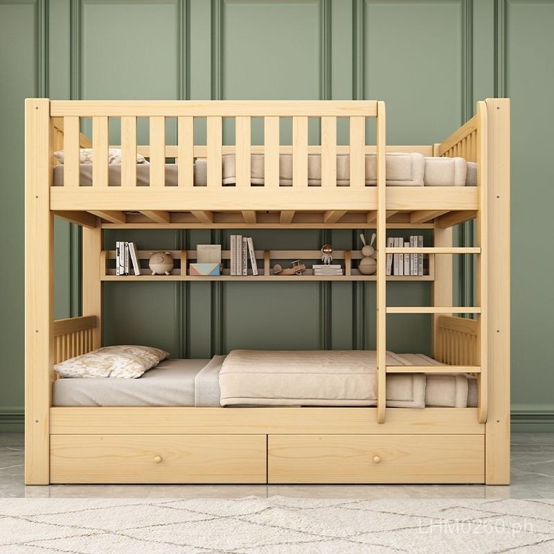 Multifunctional Combination Adult High and Low Bed Full Solid Wood Bunk ...