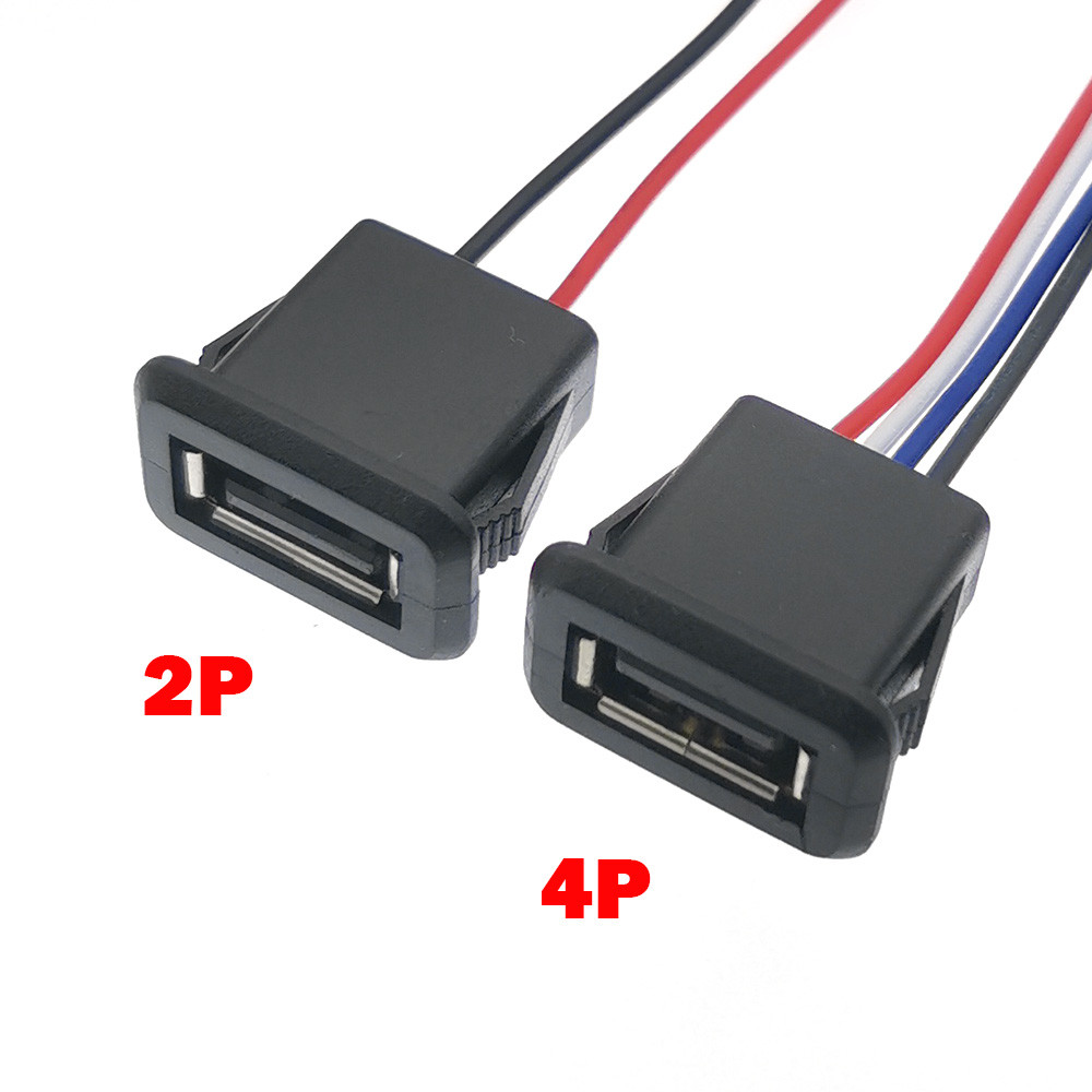1pcs 2Pin 4Pin USB 2.0 Female Power Jack 2P 4P USB2.0 Charging Port ...
