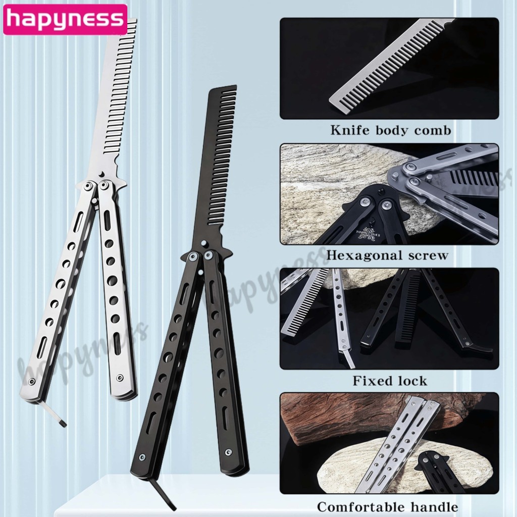 Practice Butterfly Comb Stainless Steel Foldable Design Barber Beginner ...