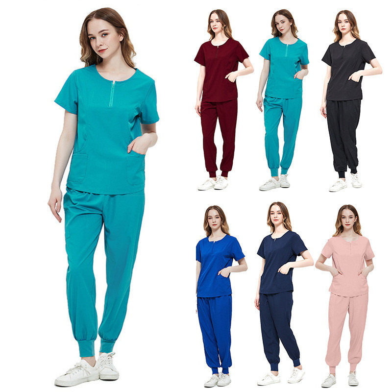 Fashion Women Breathable Short Sleeves Scrub Suit/Top Comfortable Scrub ...