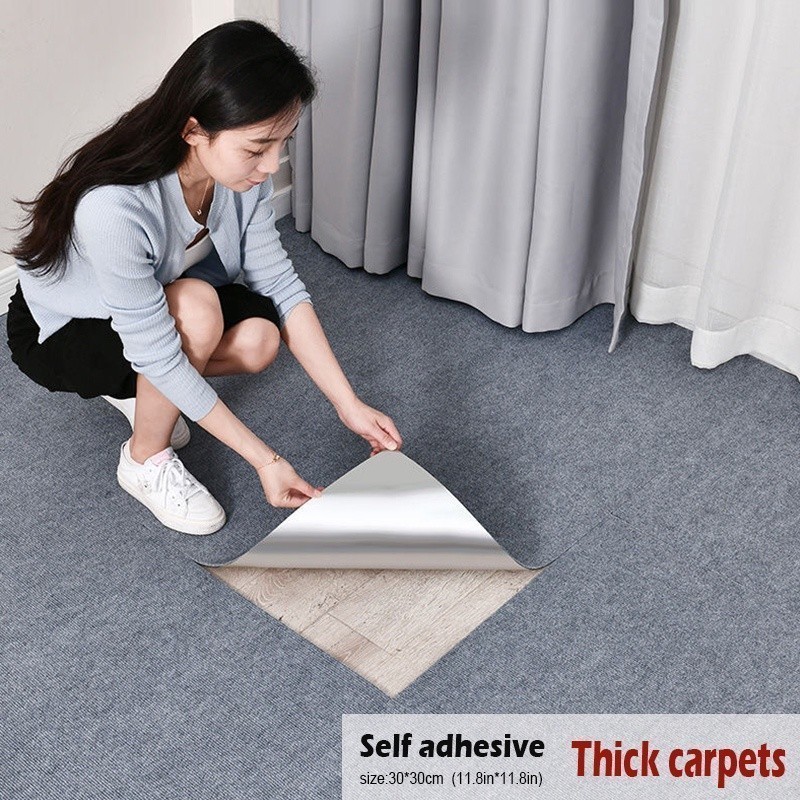 Self-adhesive Carpet Tile Sticker Modern Style Square Floor Tile ...
