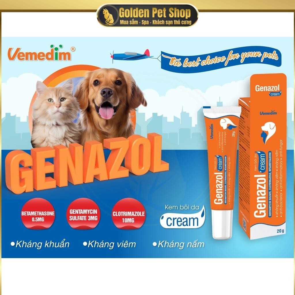 Vemedim Genazol Skin Fungus Cream for Dogs and Cats 20g tube | Shopee ...