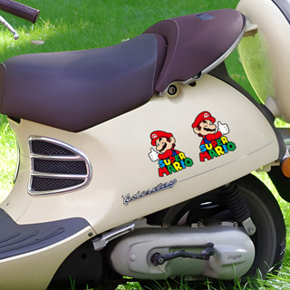 Super Mario Motorcycle Sticker Reflective Cartoon Motorbike Body Decal ...