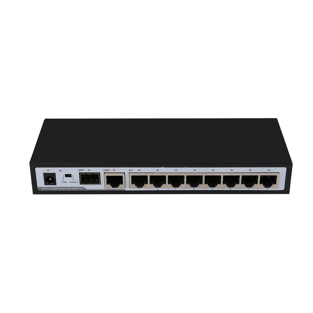 10-Ports Gigabit Unmanaged Switch 9x 10/100/1000Mbps RJ45 Port and 1x ...
