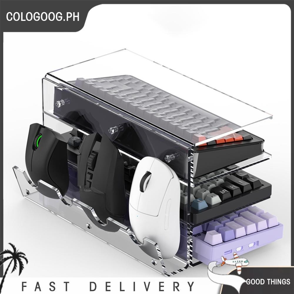 Acrylic Keyboard Mouse Storage Rack 3-Tier Keyboard Display Stand ...