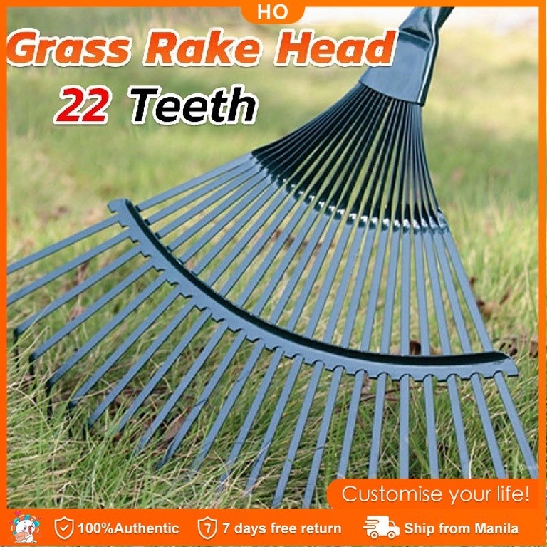22T Grass rake head Leaf rake Outdoor tine Leaf rake Outdoor gardening ...