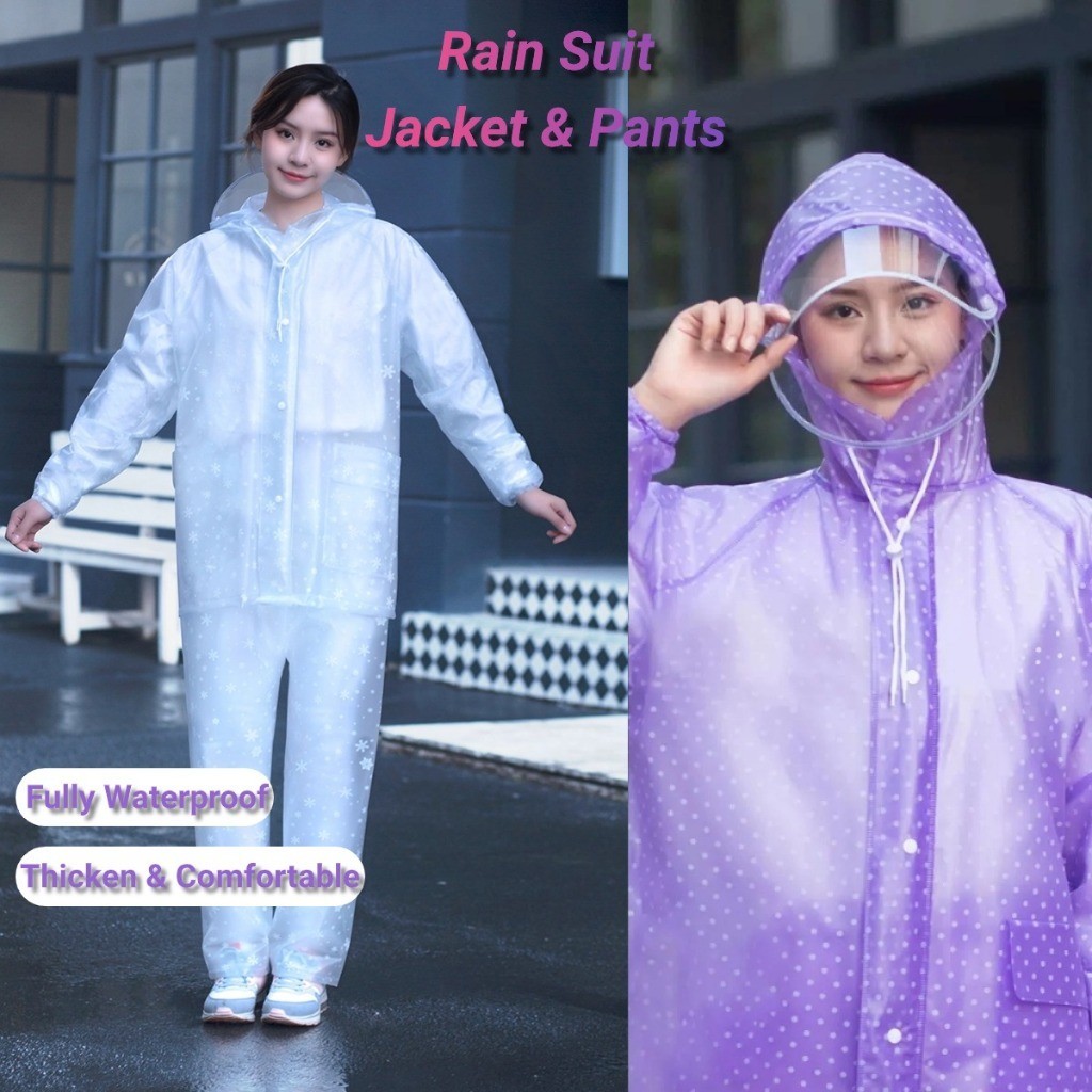 Women Kapote Rain Coat Makapal Poncho Waterproof For Motorcycle Bicycle ...