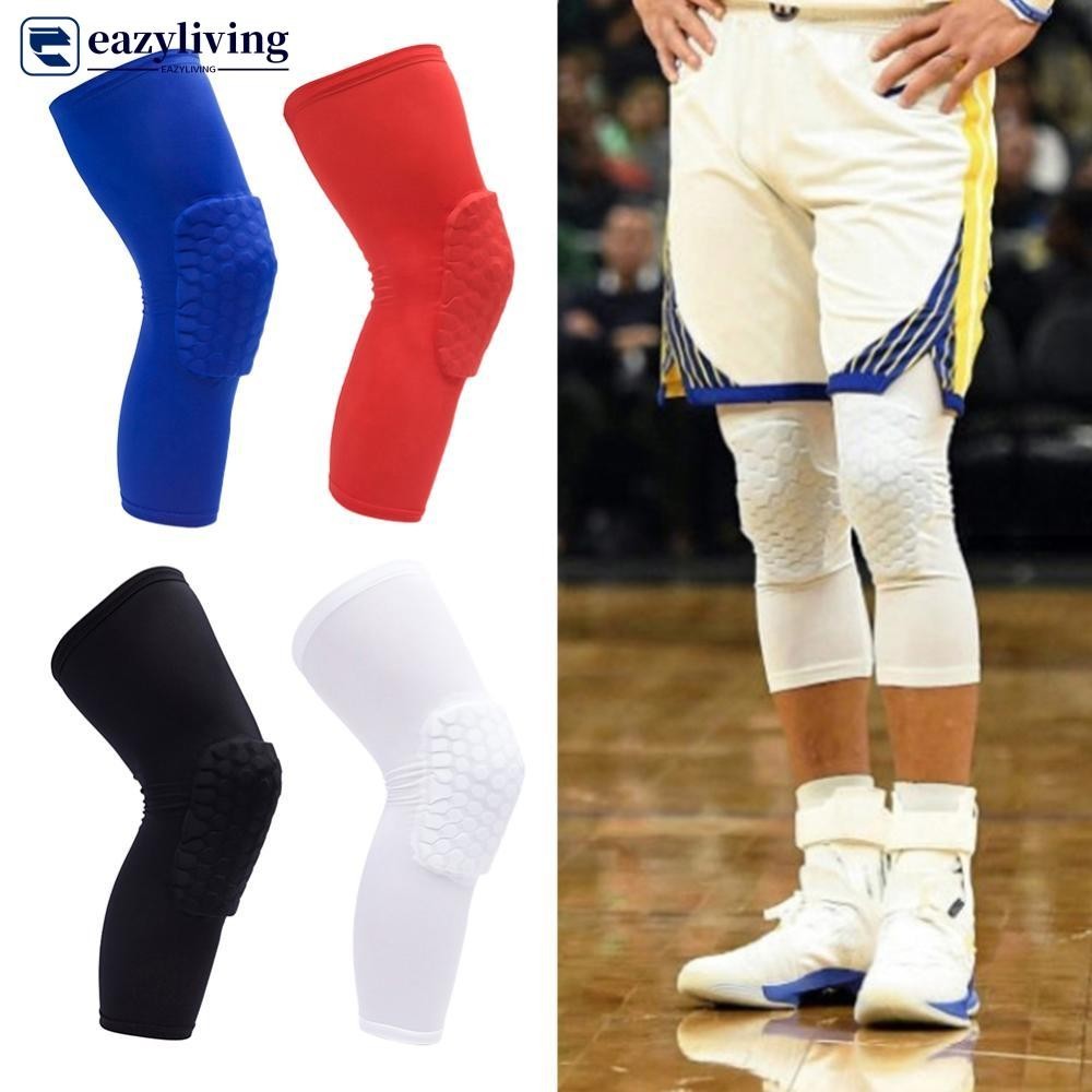 EAZYLIVING Lengthened Honeycomb Knee Pads Sleeve Elastic Basketball ...