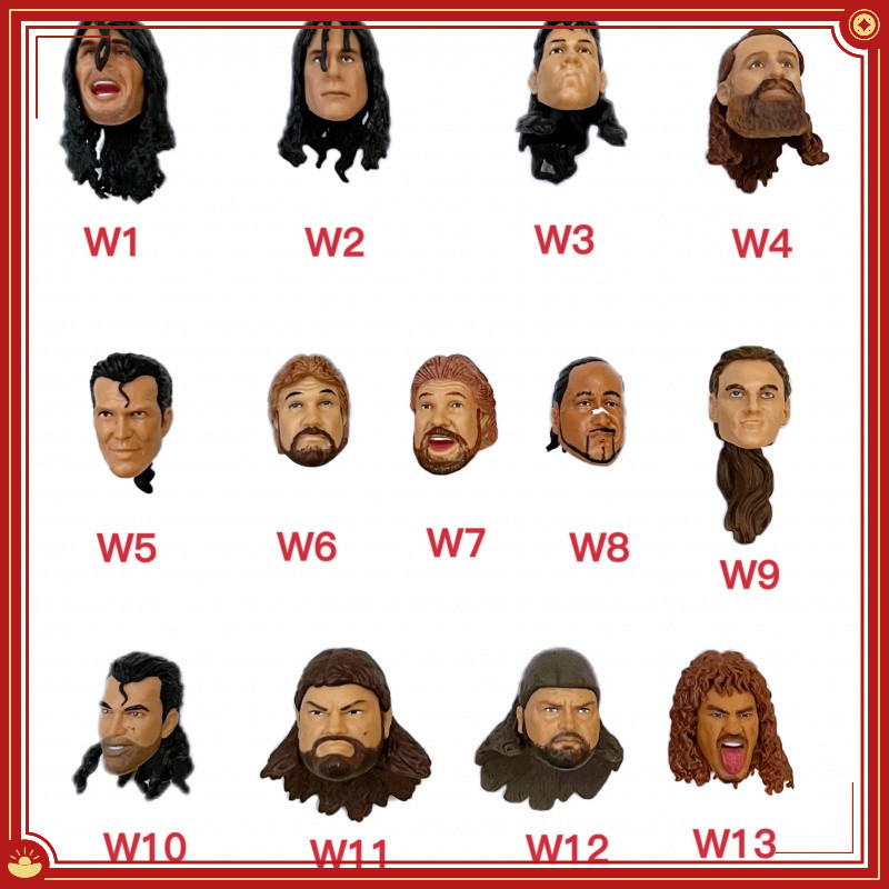 Wwe Figure Head Carving Accessories 6-7inch Dolls Replaceable Head ...