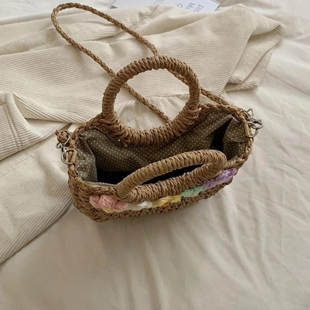 FKILLA7 Women Straw Bag, Fashion Moon Shape Hand-Woven Handbag, Large ...