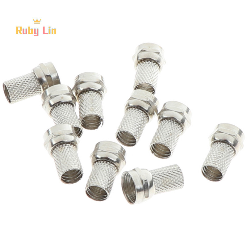 Ruby Lin 10Pcs 75-5 F Connector Screw On Type For RG6 Satellite TV ...