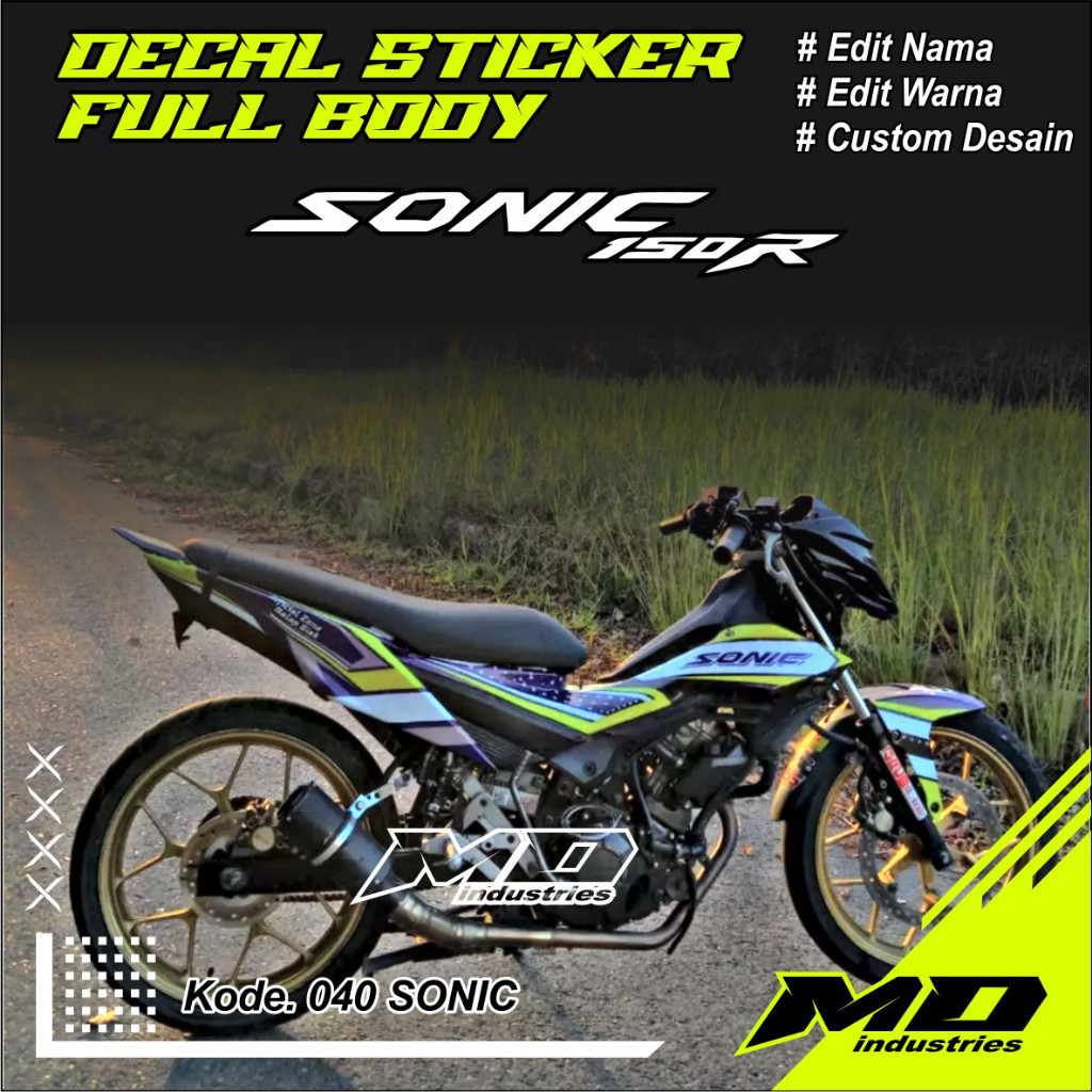 Decal Sticker Motorcycle sonic 150R full body Laminate/doff Custom ...
