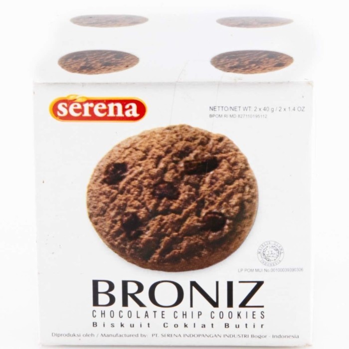 3 PCS Serena Chocolate Chip Cookies Broniz 80 g | Shopee Philippines