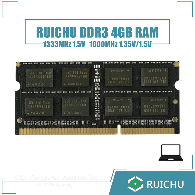 RUICHU DDR3 RAM 4GB 1333MHz 1600MHz Notebook memory module 1.35V 1.5V ...