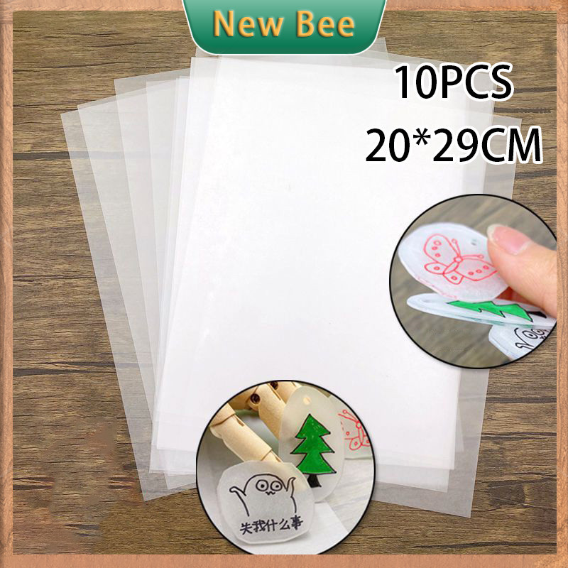 10Pcs Transparent Heat Shrinky Paper DIY Jewelry Art Plastic Sheet ...