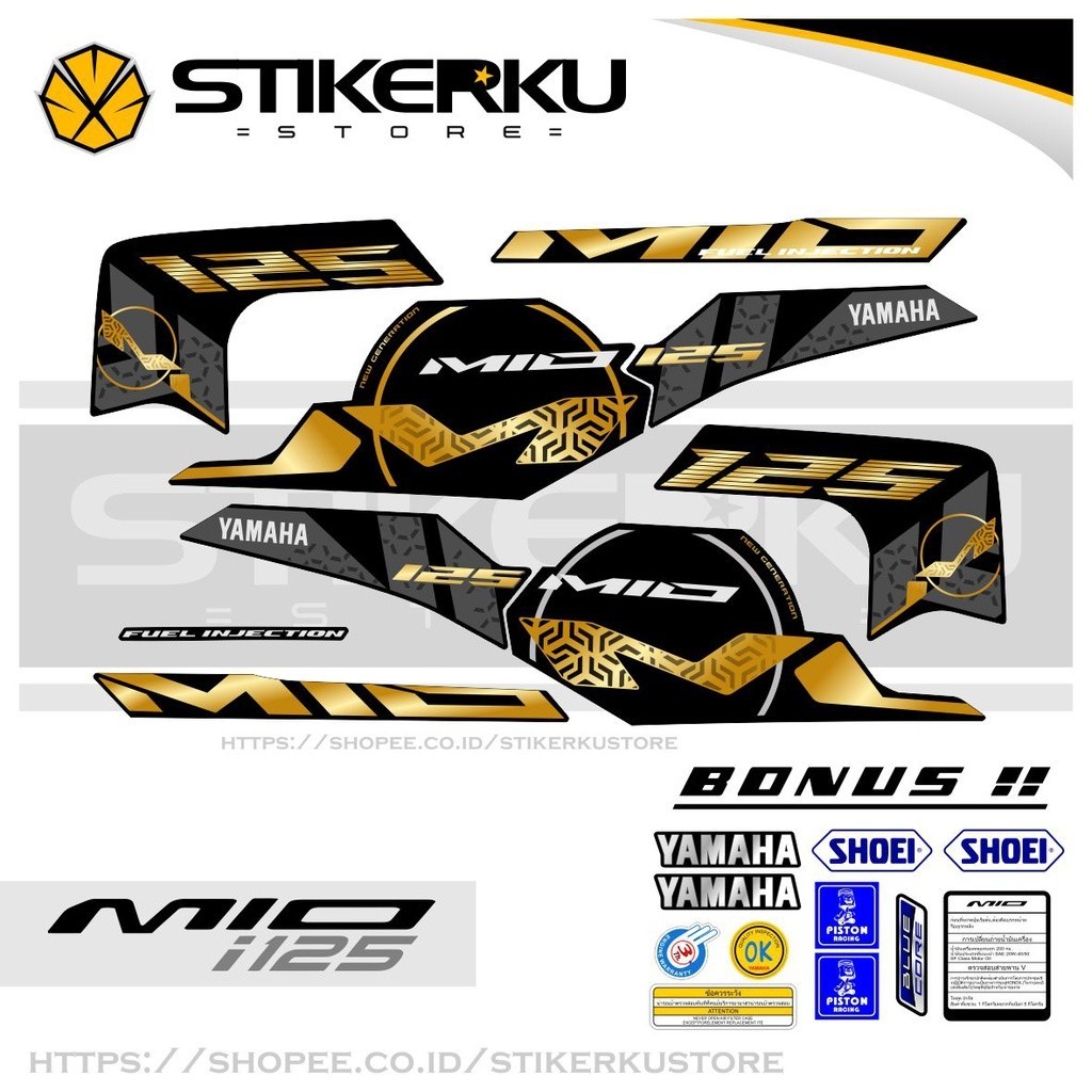 Yamaha MIO I 125 STOCK DECAL/2015/2016/2017 /2018/2019/2020/STRIPING ...