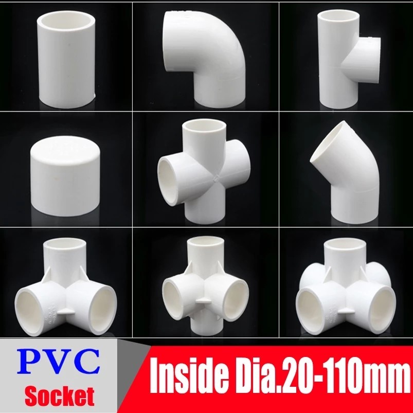 3/4/5/6 Ways DIY White Shelf PVC 3D Water Pipe Right Angle 20/25/32mm ...