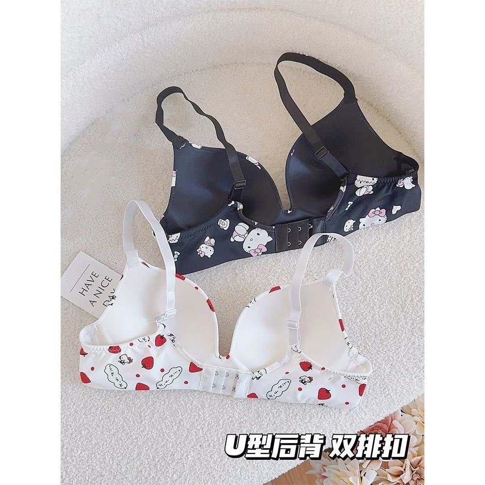 2 Pieces Set Hello Kitty Women Bras Panties Set for Teenage Girls Bra ...