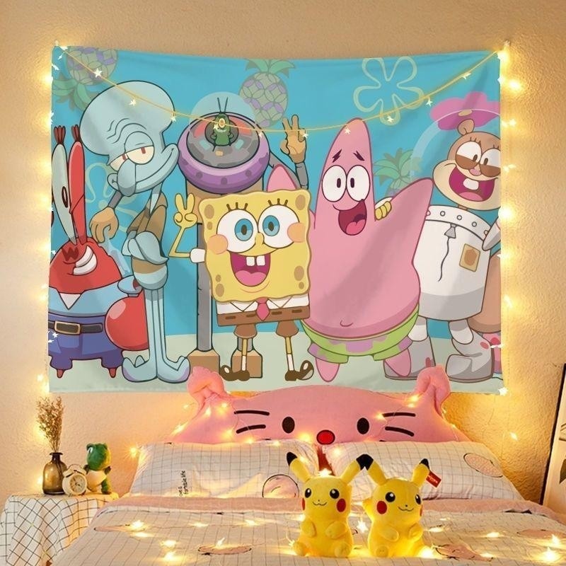 Tapestry Wall Hangings SpongeBob Patrick Star Cute Cartoon for Children ...
