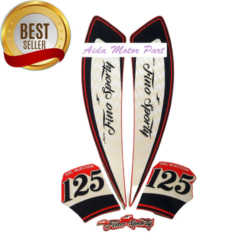 MERAH Original Genuine Striping Polet Sticker yamaha fino sporty 125 fi ...