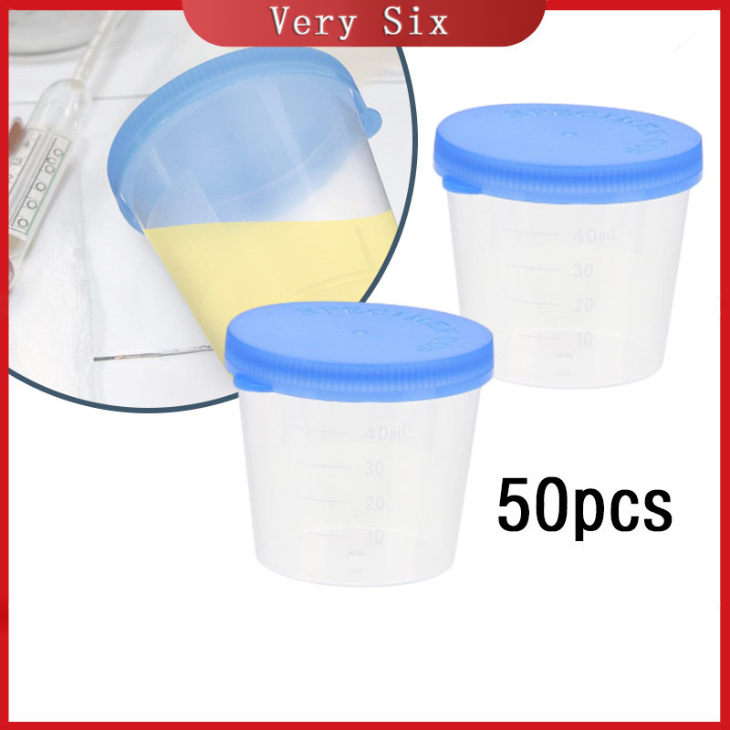 50Pcs 40ml Sterile Urine Cups Sample Collection Cups Stool Sputum Cup Specimen Cups | Shopee ...