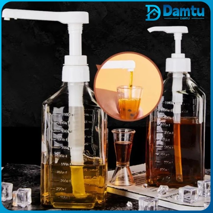 Syrup Pump Bottle Hand Pressed Sugar Bottle Liquid Dispenser Plastic ...