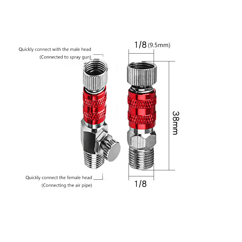 IGO 1 Set 1/8 Inch BSP Male And Female Connections Adapter Air Brush ...