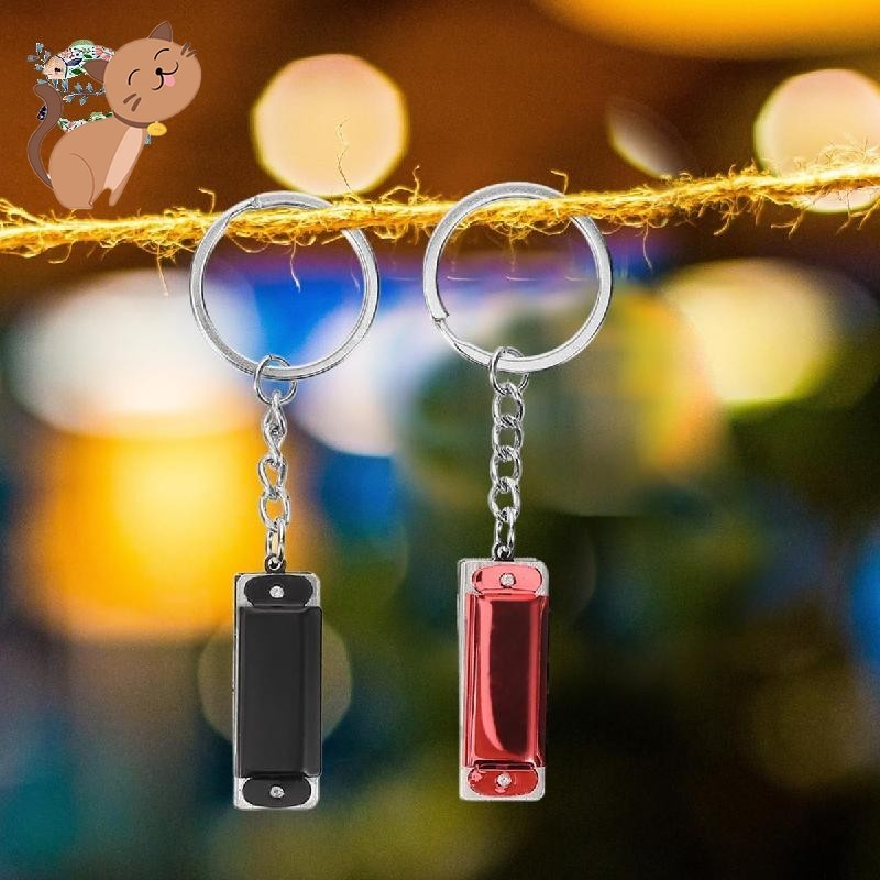 Colorful Harmonica Keychain Harmonica Mini 8 Tone 4 Holes Key Chain ...