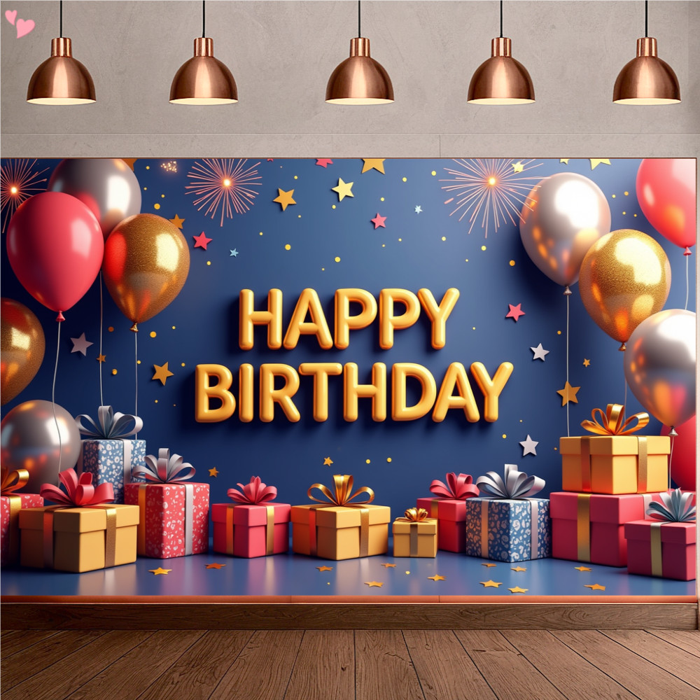 Happy Birthday Backdrop Party Decoration Banner for Birthdays ...