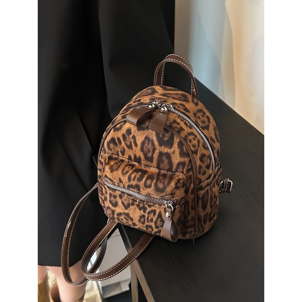 Leopard Print Backpack for Women Small Backpack New Versatile Mini ...