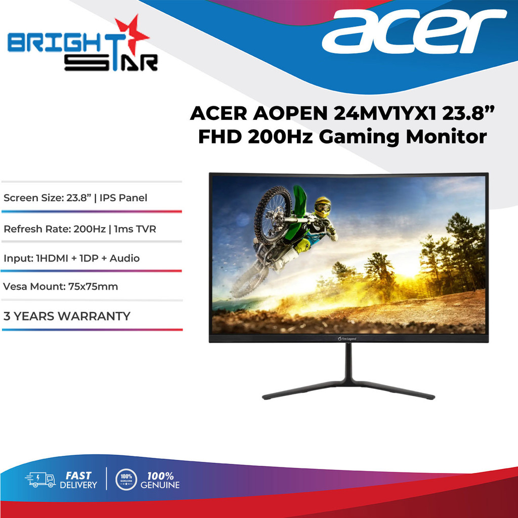 ACER Aopen 24MV1YX1 23.8" IPS 200hz Gaming Monitor | Shopee Philippines